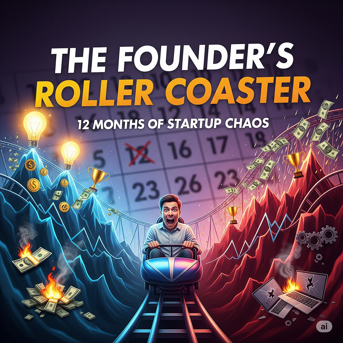 The Founder’s Roller Coaster: 12 Months of Startup Chaos | by Yatin ...