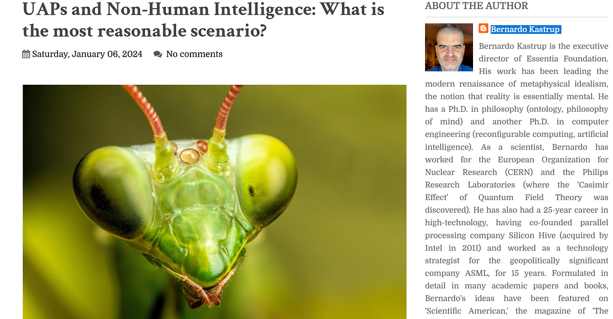 Bernardo Kastrup on Aliens. Bernardo Kastrup, double PhD in… | by John ...