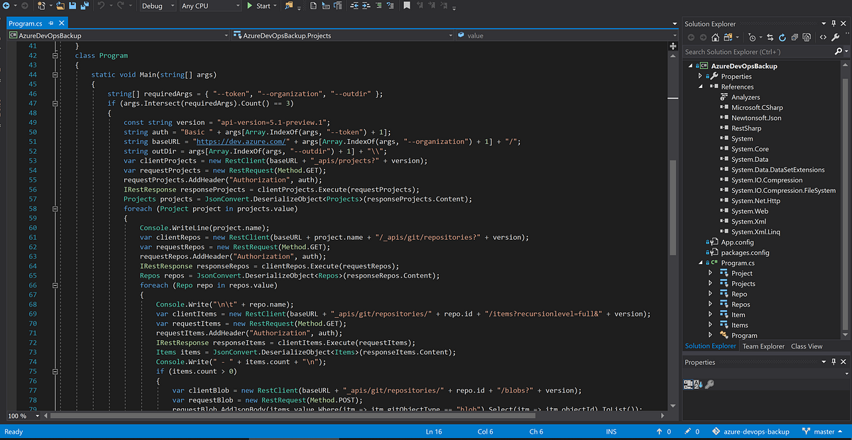 Azure DevOps API Backup. Backup all your projects using 99 lines… | by ...
