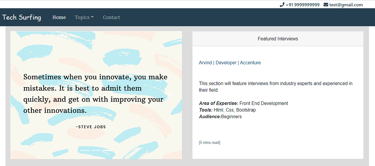 Designing a simple website using Bootstrap | by Ganesh sm | Medium