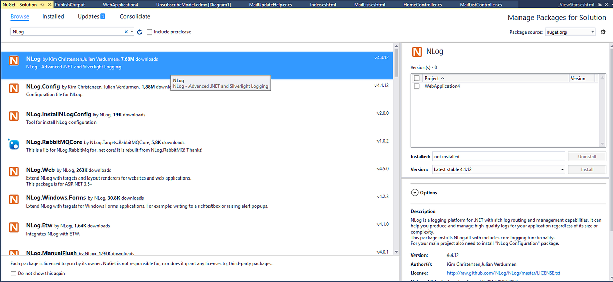 c# NLog Kurulumu — MVC & Web Form | by Doğan Kartal | Medium