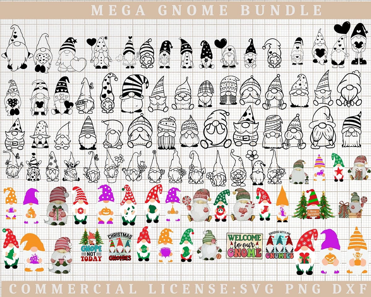 Mega Gnomes SVG Bundle, Christmas Gnomes SVG,Gnomes SVG Bundle, Gnomies ...