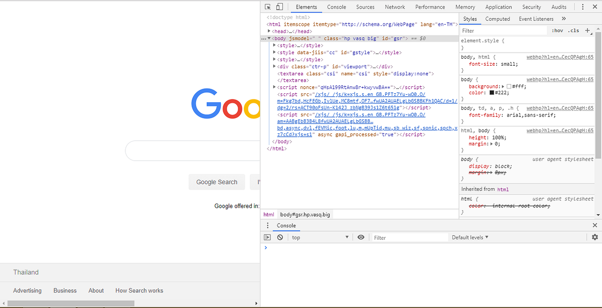 การใช้งาน Google Chrome Developer Tool เบื้องต้น | by Sarun Bas | Medium