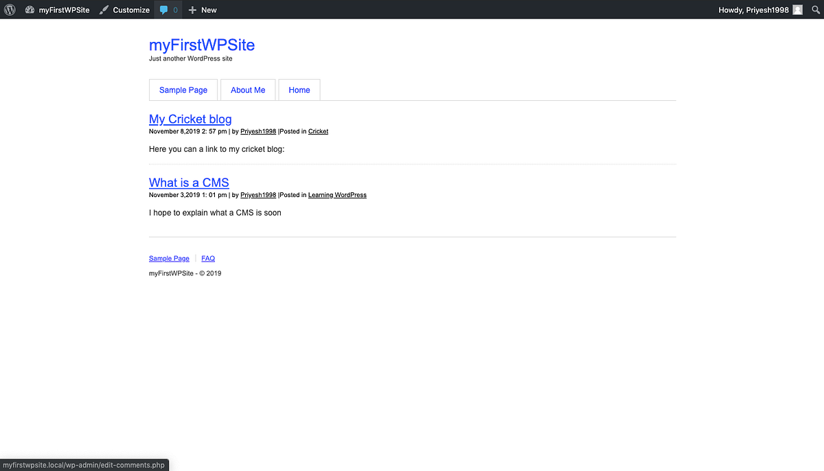 Learning WordPress Week 3. It was interesting to learn how I could ...