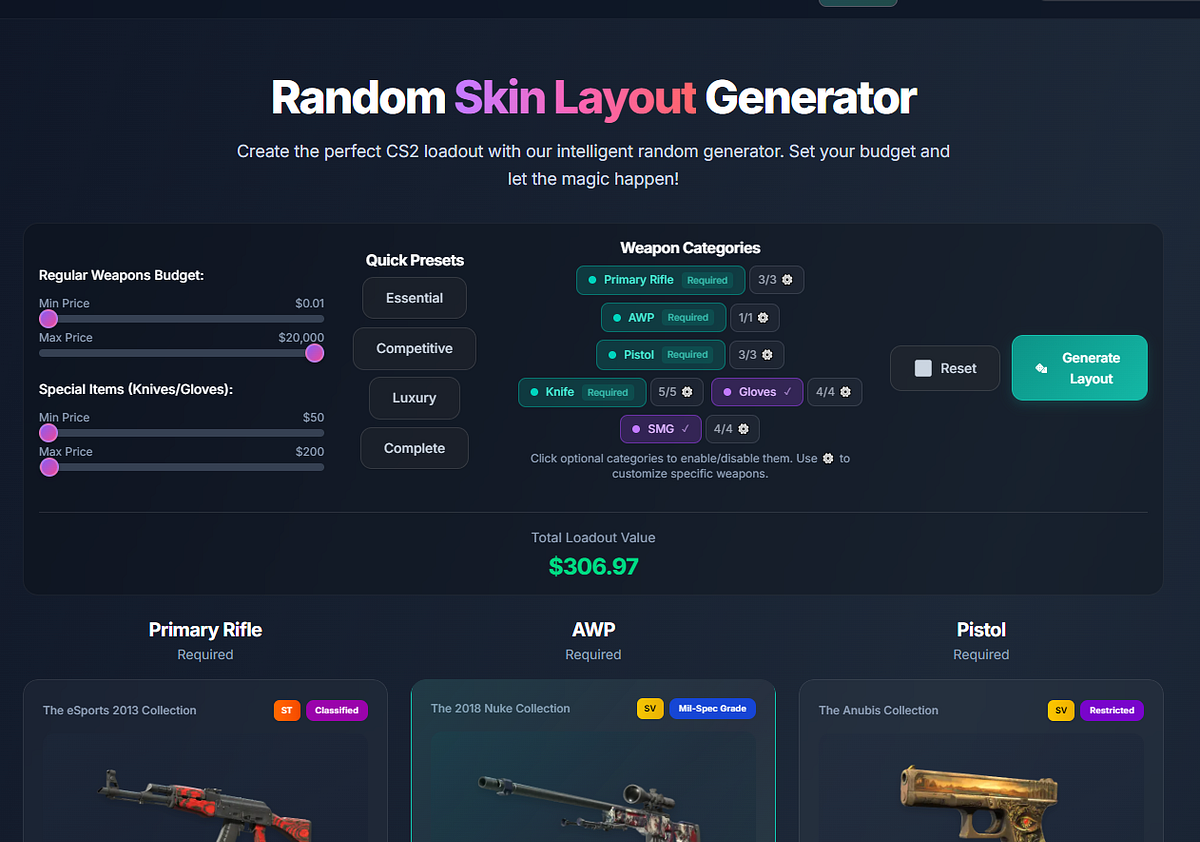 I built a free CS2 skins browser with live prices, float ranges, and a ...