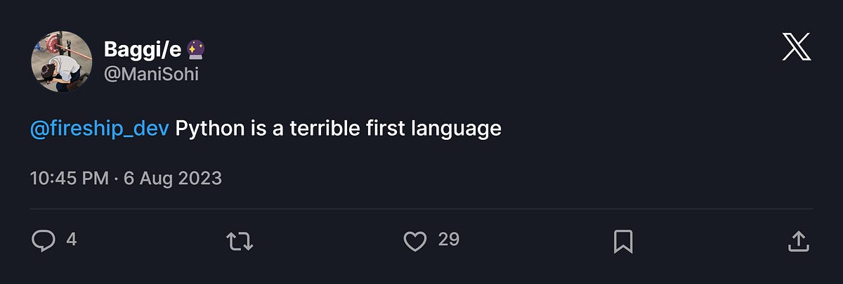 Python Is Overhyped for Beginners and Other Programming Hot Takes | by Agada Truelife | Stackademic
