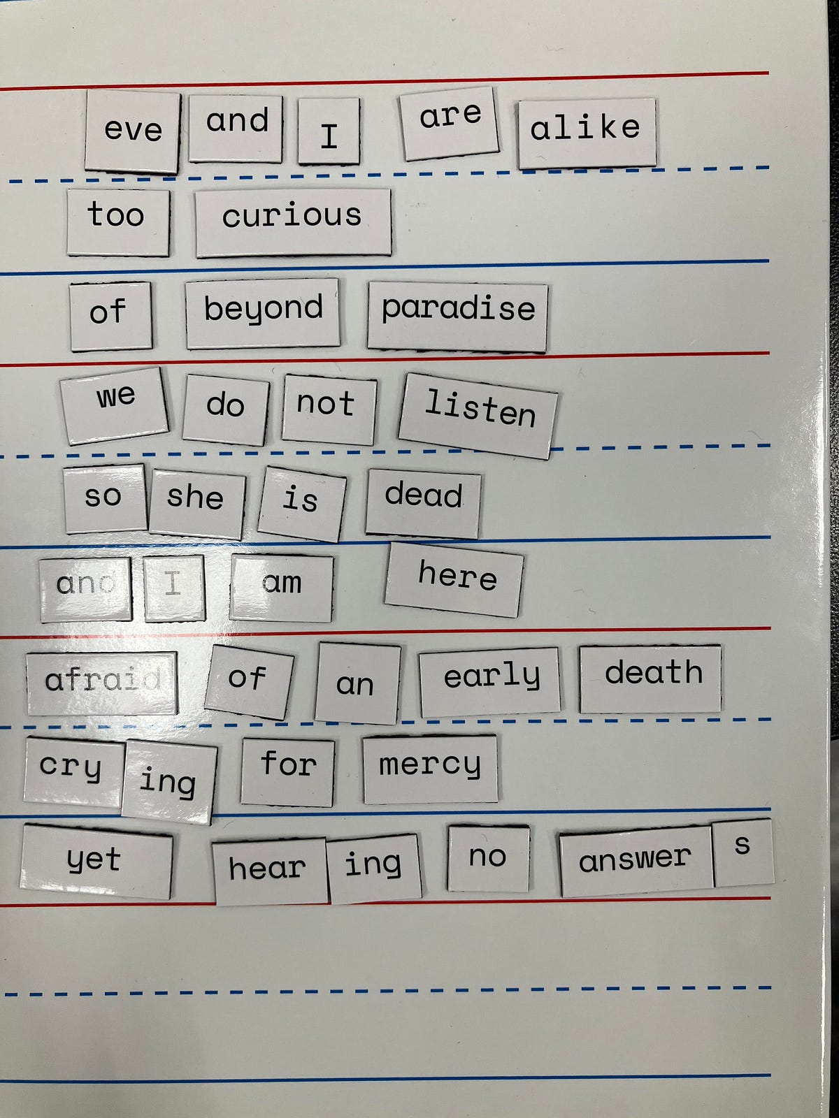 Magnet Poem 2 - P. DuMonde - Medium