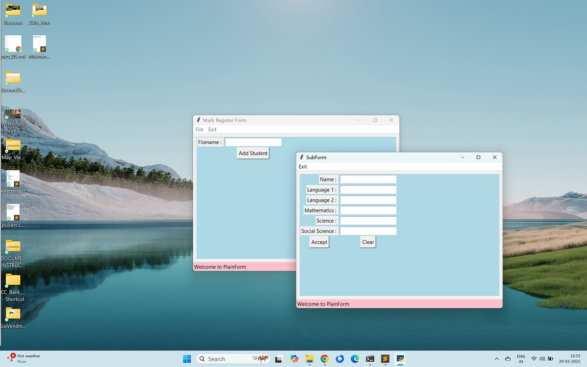Cascading Forms with Tkinter — 5. After setting-up the stage for the ...