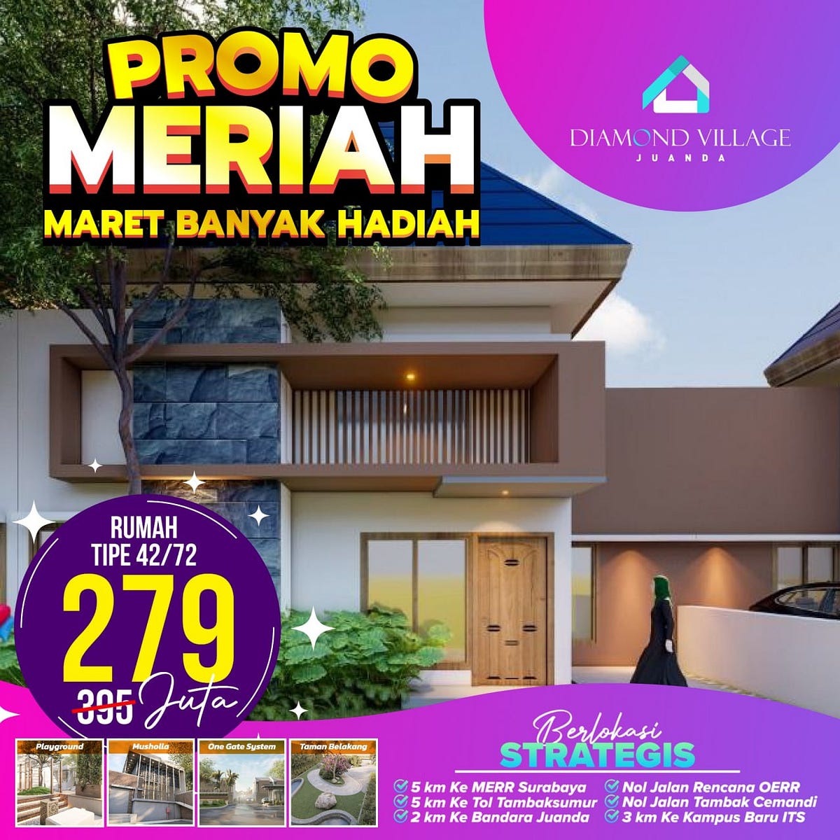 Harga Promo,Rumah Dijual Sidoarjo Kota 279 Juta Diamond Village Juanda ...