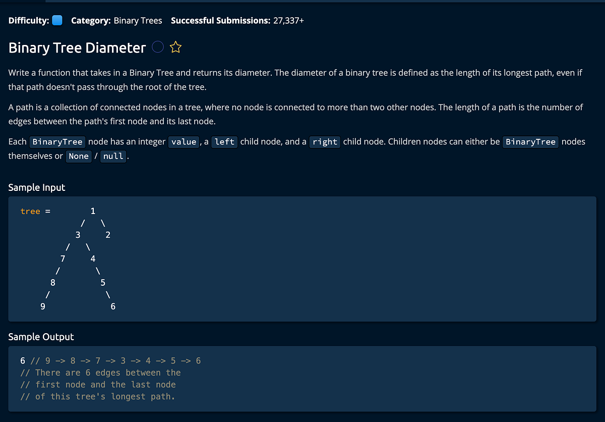 Leetcode Medium: Binary Tree Diameter SOLUTION | by Kyle-Anthony Hay | Medium