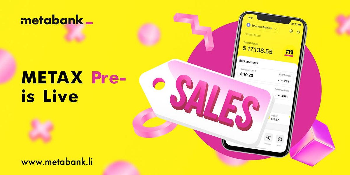 Pre-Sales of METAX tokens starting! | by metabank | Medium