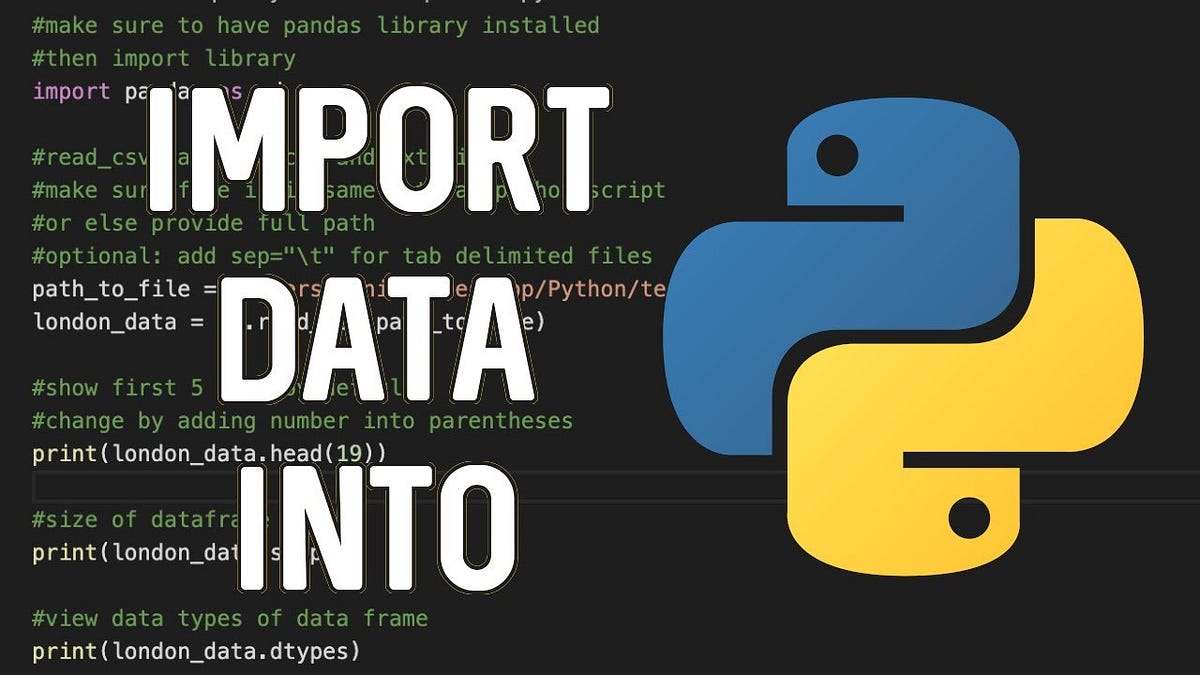 Loading Data Into Python. We have all been there. You have just… | by ...
