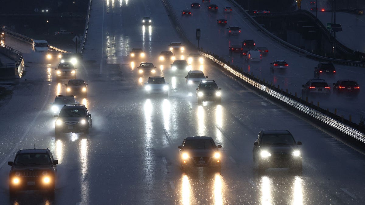Cars Headlights The car’s headlights cut through the night with a ...