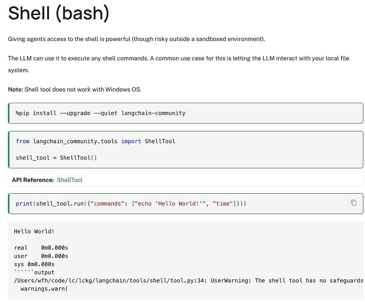 LangChain: Building a Custom Shell/Bash Tool Agent for Windows OS | by ...