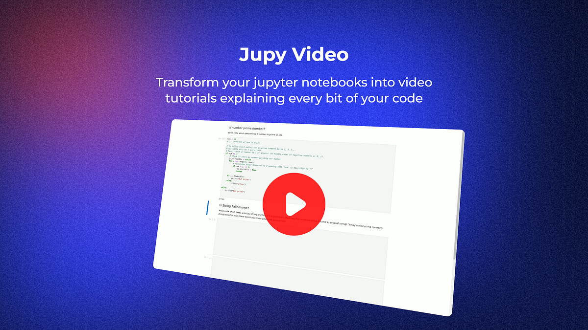 Introducing Jupy Video. Tool for automated creation of… | by Břetislav Hájek | Medium