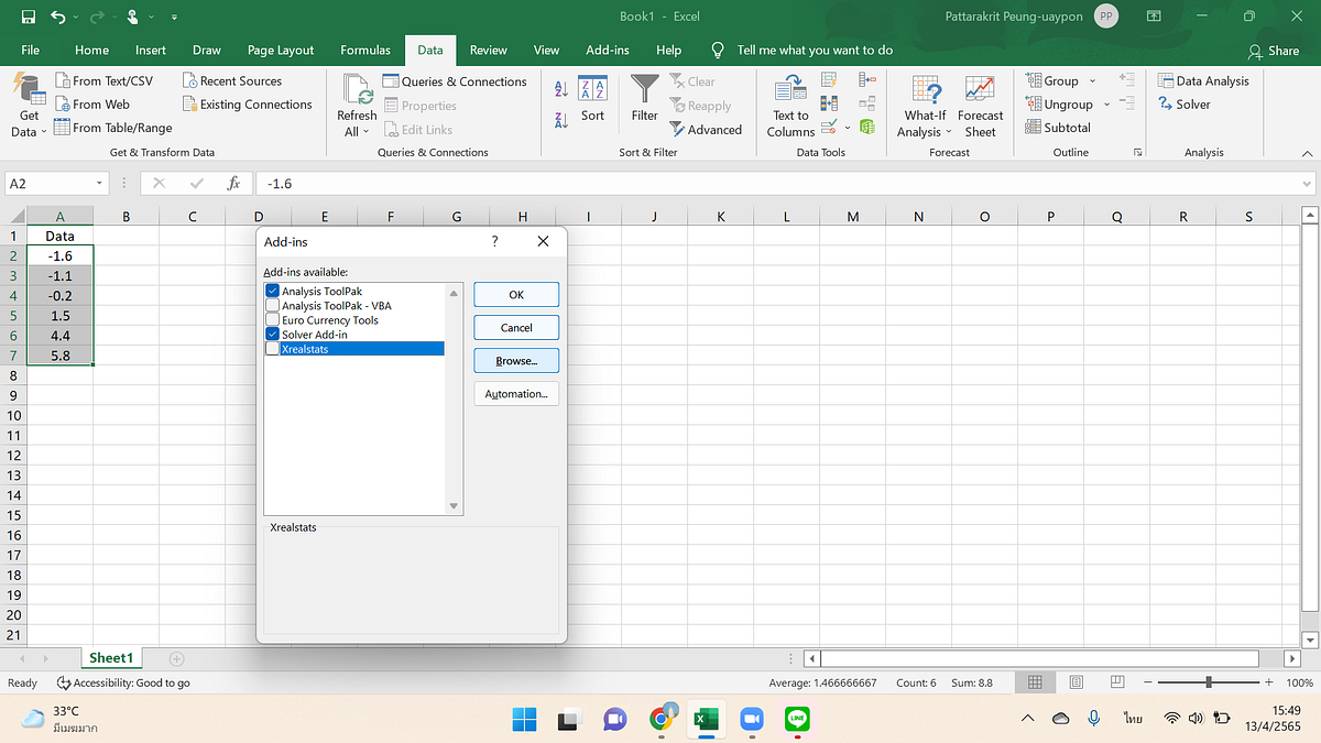 How to use Kernel Density Estimation in Excel - Pattarakrit - Medium