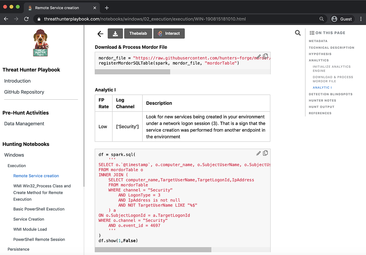 Writing an Interactive Book 📖 over the Threat Hunter Playbook 🏹 with ...