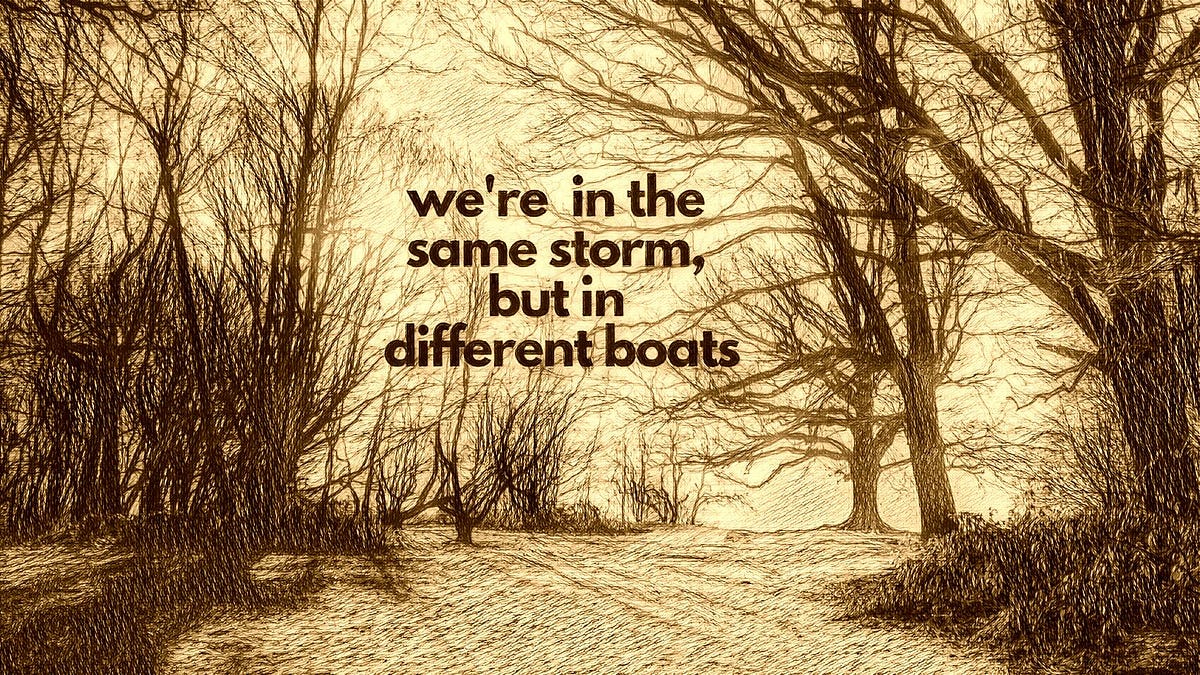 Same storm, different boats. A visual novel based on a true story… | by ...
