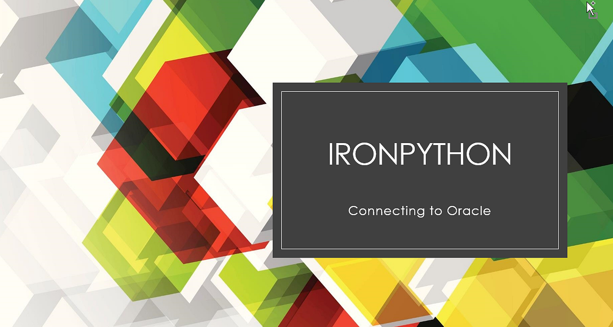 Connecting to Oracle Database using IronPython | by Velammal Ayyappan | Roshberry Digital | Medium
