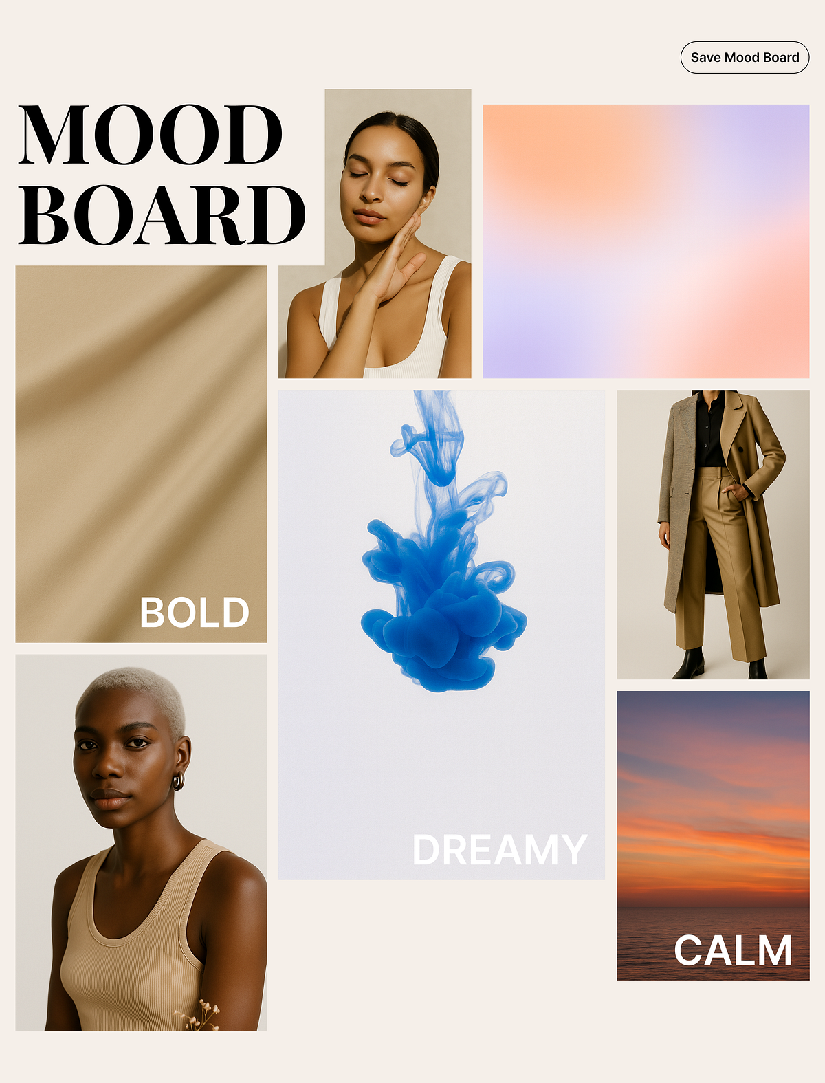 Essence — Mood Board (Visual Direction for Calm, Bold and Dreamy Design ...