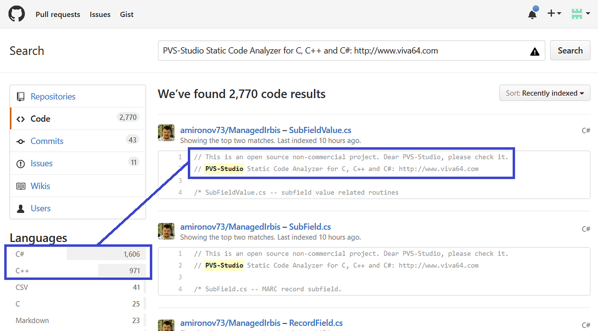 Join the movement of use PVS-Studio Free in open source projects | by Andrey Karpov | Medium