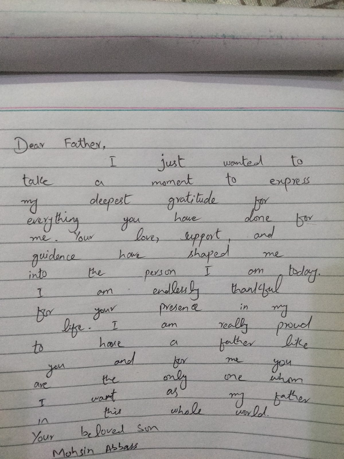A LETTER OF THANKS TO MY FATHER: Today I thanked my father for ...
