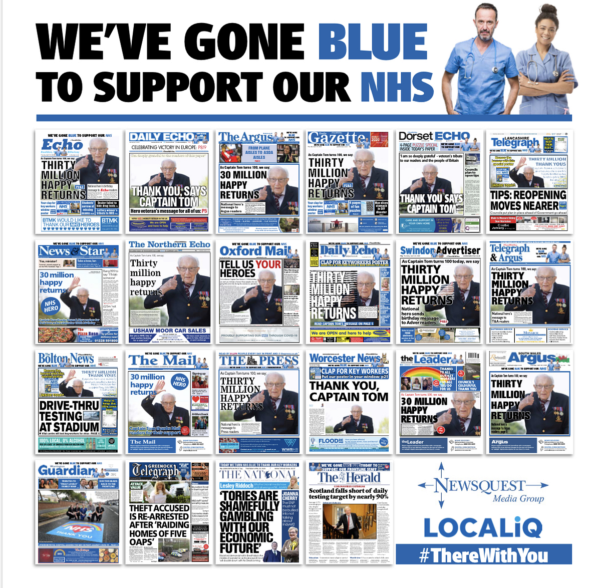 Newsquest and JPI “go blue” to support the NHS | by Behind Local News ...