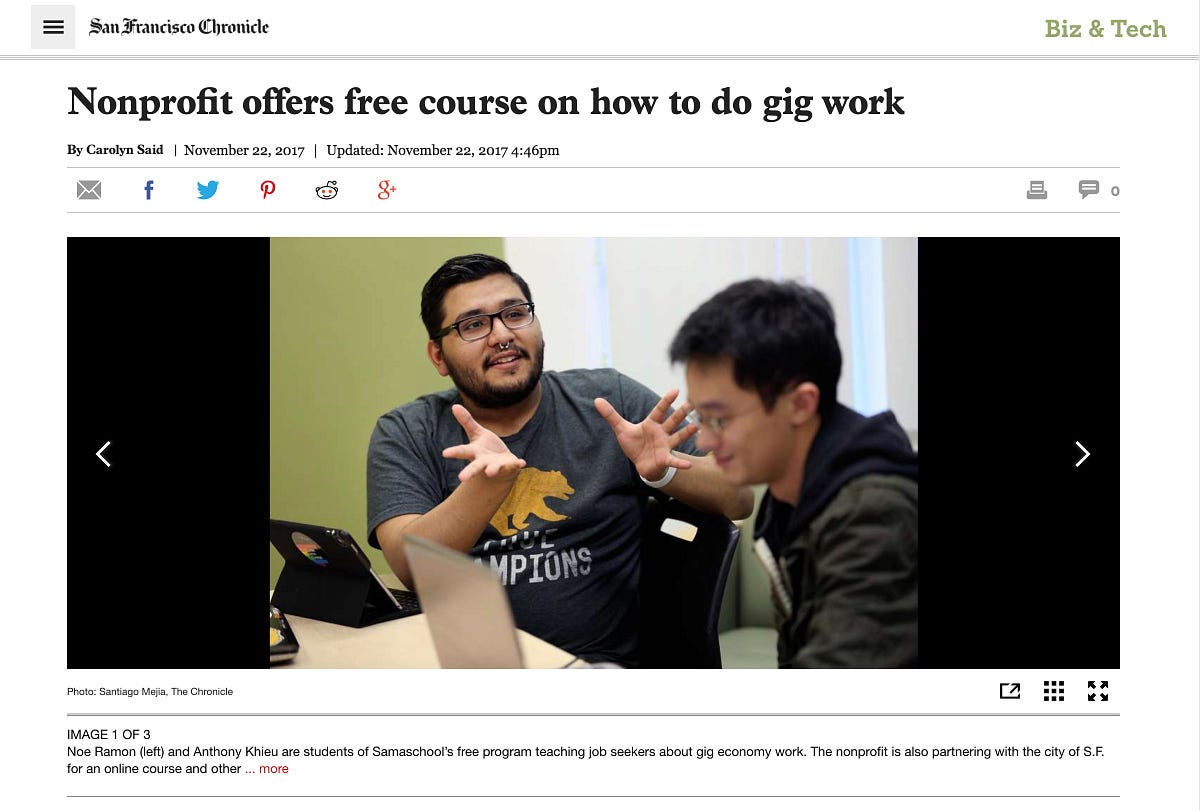 Samaschool featured in the SF Chronicle | by Samaschool | Medium