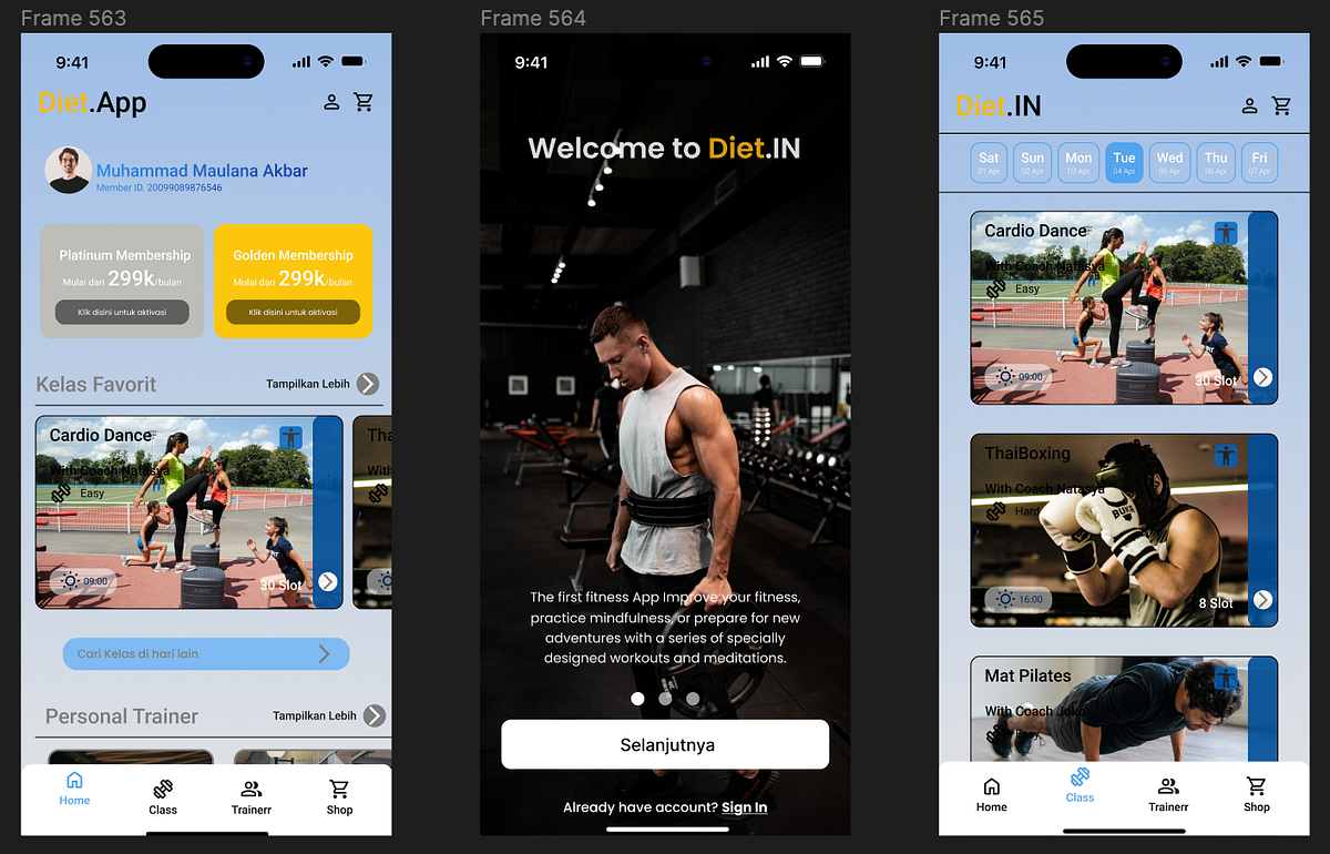 Redesign GYM Application : Diet.IN | by Muhammad Fadzil | Medium