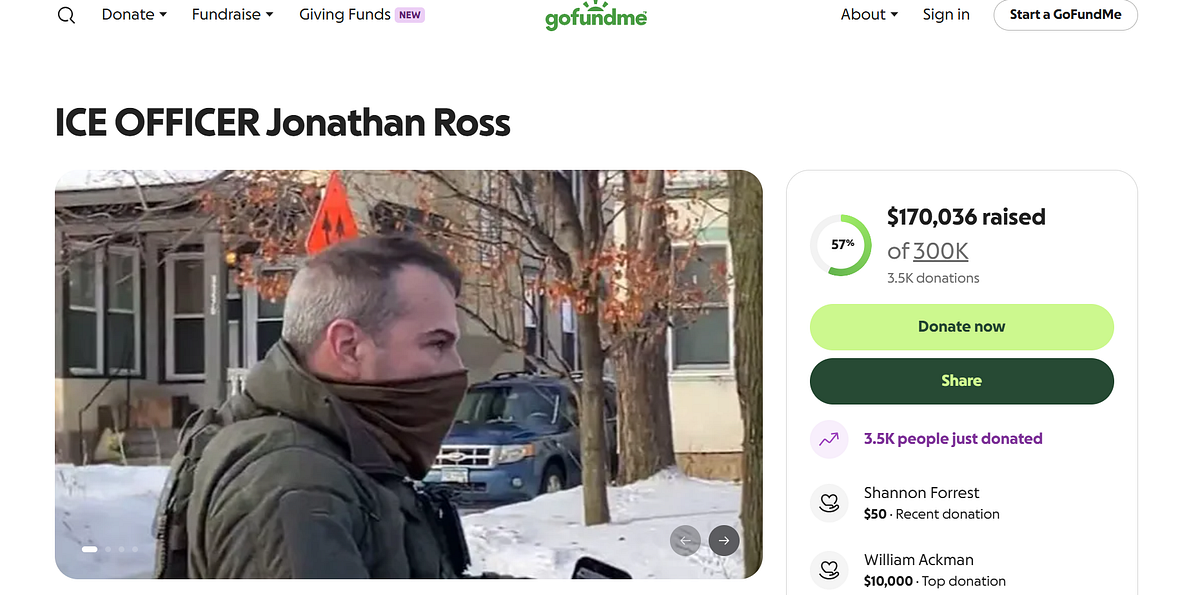 Minnesota ICE Murderer Raises $170,000 on GoFundMe | by The Mouthy ...