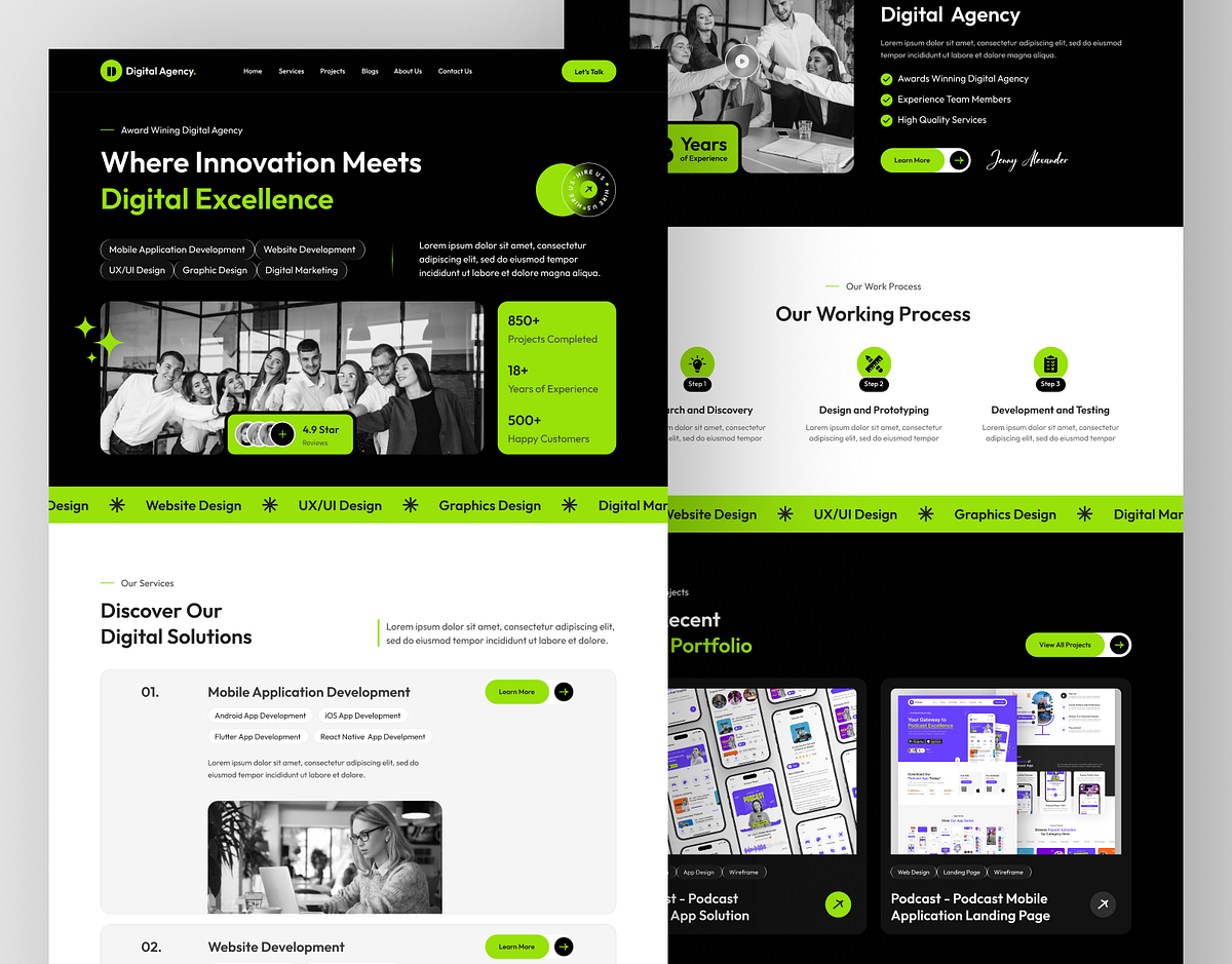 Digital Agency Website Figma UIUX Design | Web Design | by ...