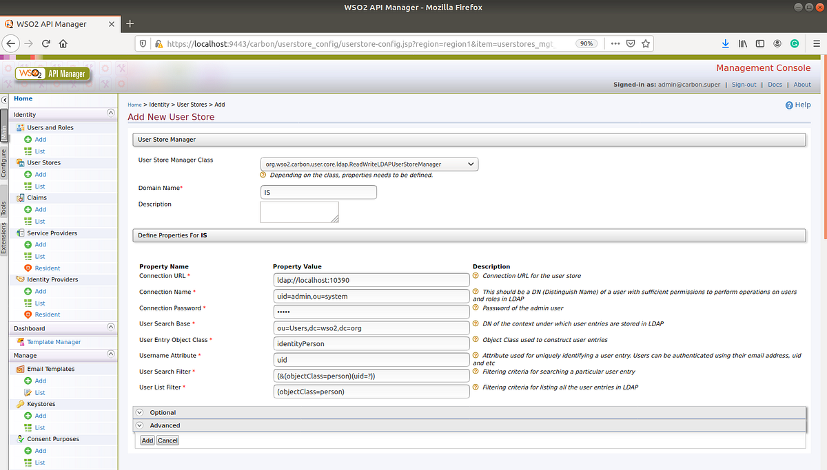 WSO2 API Manager: Configuring LDAP as a Secondary User Store in WSO2 API Manager, with WSO2 ...