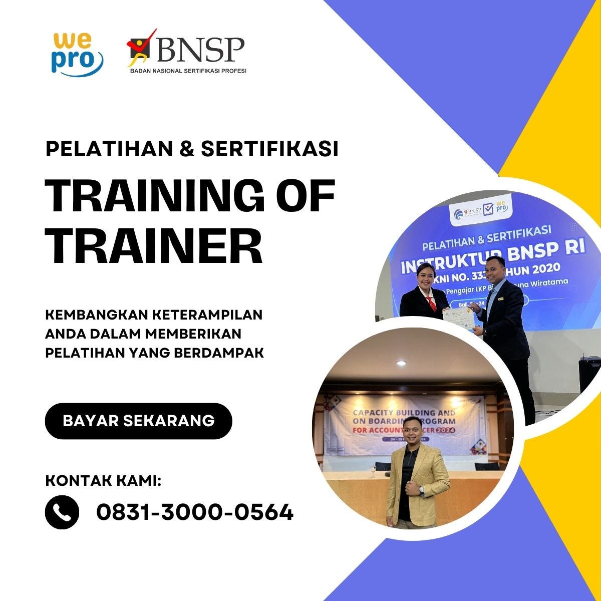 YANG BARU, WA 0831–3000–0564, Program Pelatihan TOT BNSP Batang Wepro ...