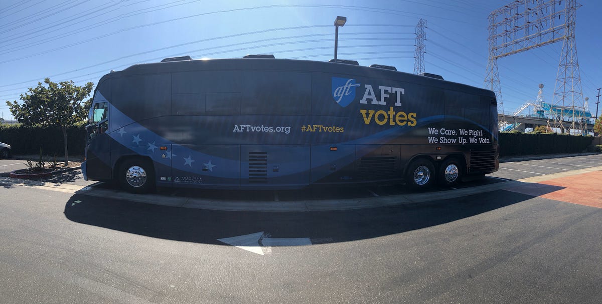 AFT launches multistate get-out-the-vote bus tour | by AFT | AFT Voices
