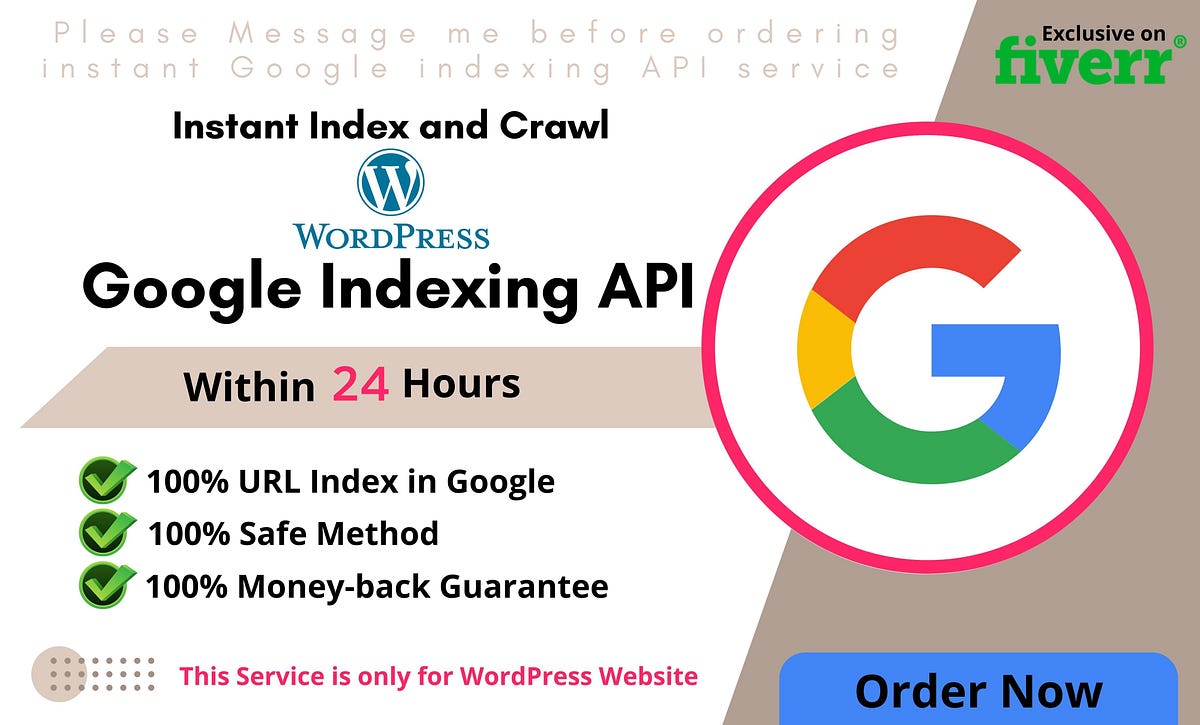 I will set up instant google indexing API for your WordPress website URL index. | by PM Digital ...