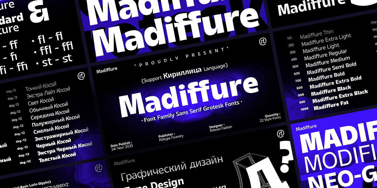 Madiffure Font Family — Grotesk Font (Available for Free Font) | by ...