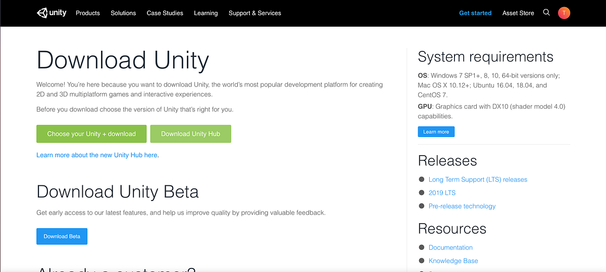 How to get started with Unity!. Installing Unity ! | by Siddhant Thakur | Medium