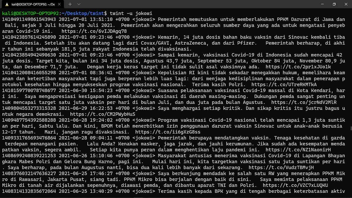 TOOLS#1 ~ Scraping Data Twitter menggunakan TWINT | by ancreatures | Medium