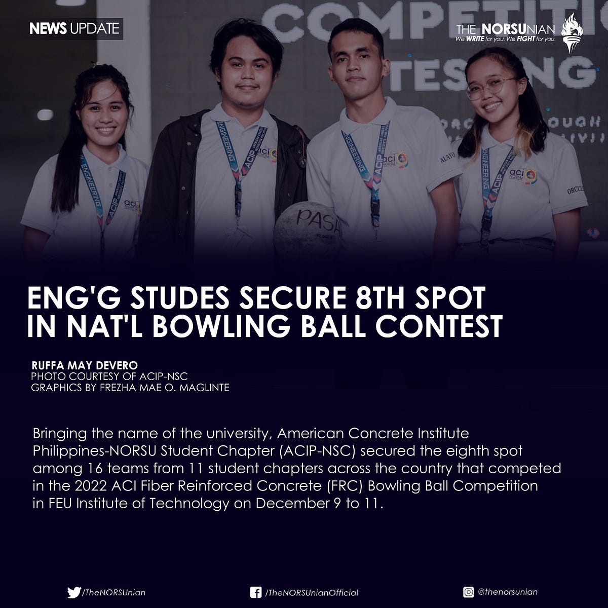 Eng’g studes secure 8th spot in nat’l bowling ball contest | by The ...