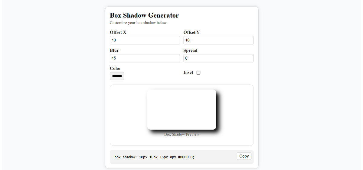Box shadows generator (React, CSS and Vite) | by Nikola Popovic | Medium