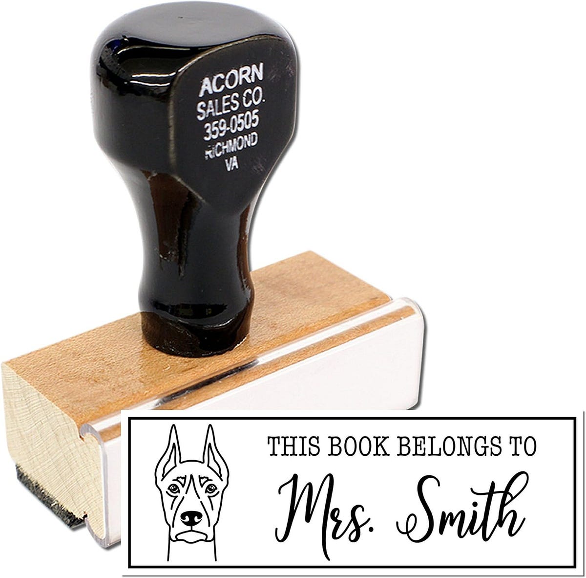 Personalized Book Nook Rubber Stamp - Acorn Sales - Medium