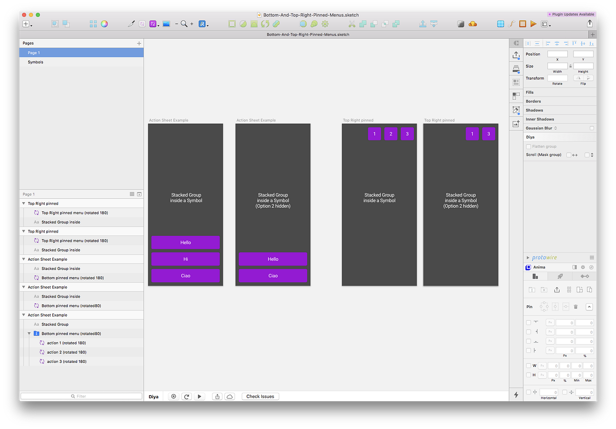 Sketch: “Adaptable” Bottom and Top-Right Pinned Menus using Anima App ...