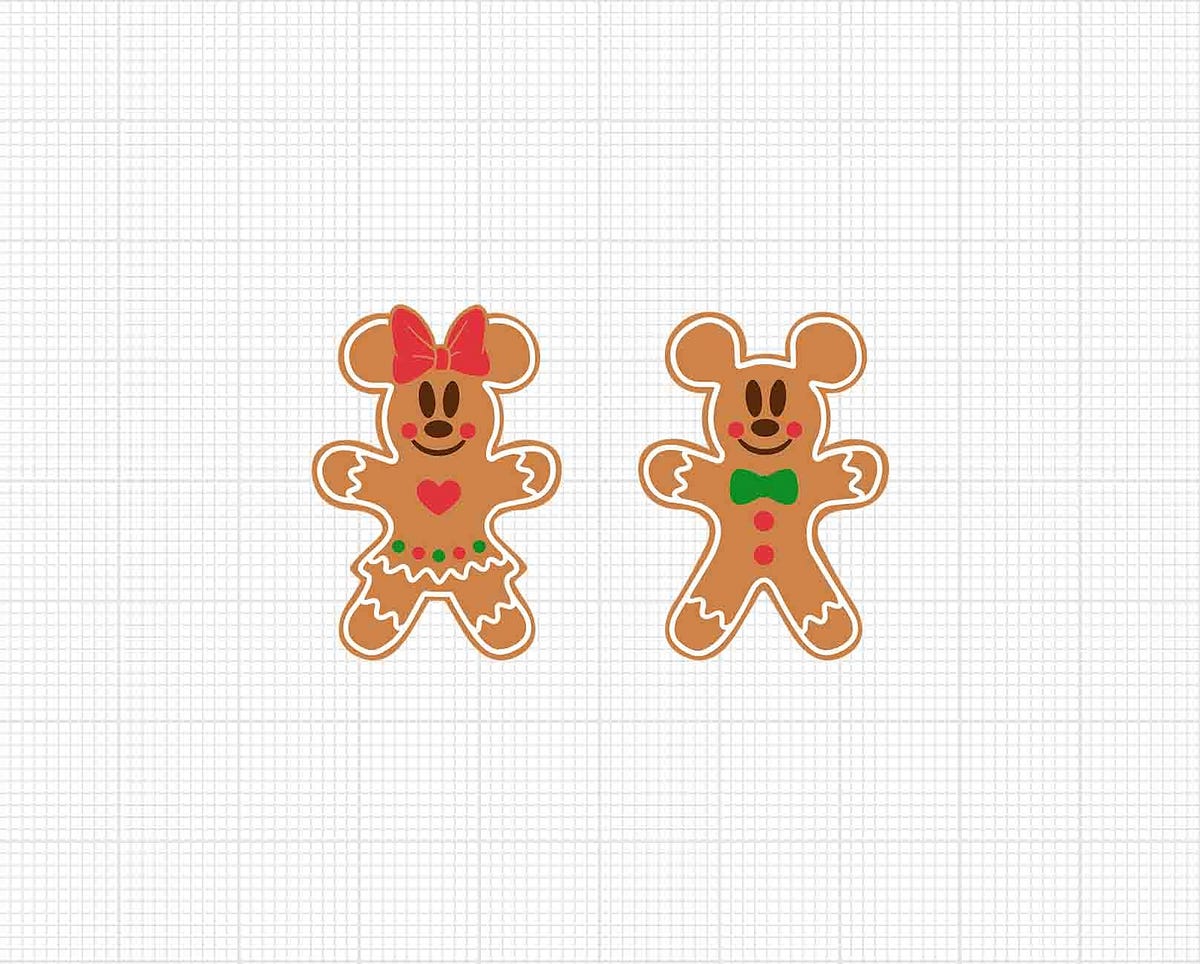 Christmas, Mickey Minnie Mouse, Gingerbread Cookies, Holiday, Svg and ...