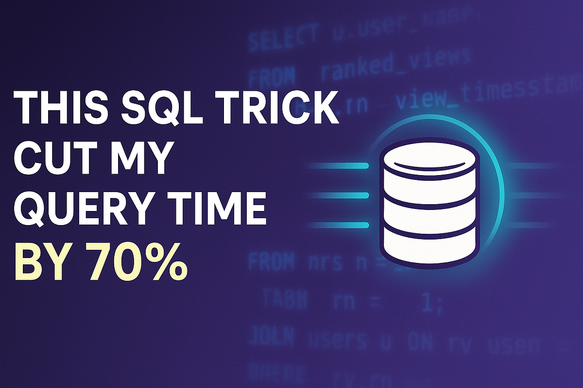 📊 This SQL Trick Cut My Query Time by 70% | by SQL Mentor | May, 2025 ...
