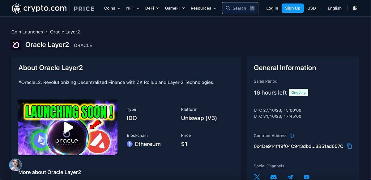 ICO- Calendar $ORACLE - Oracle L2 - Medium