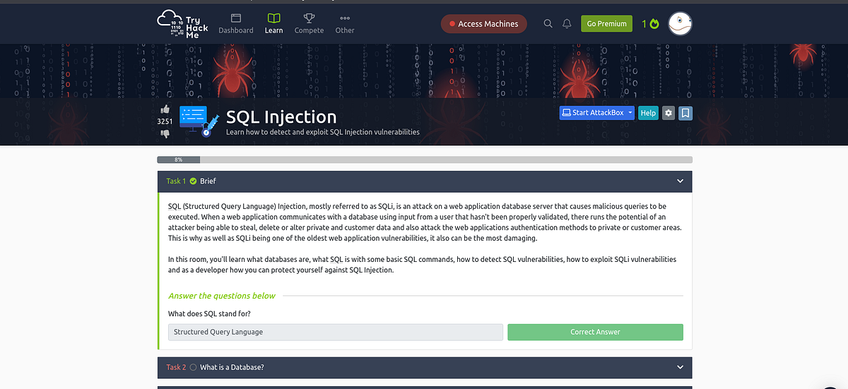 Write-ups on SQL Injection |TryHackMe Room. | by MD. SHORIF MIA | Medium