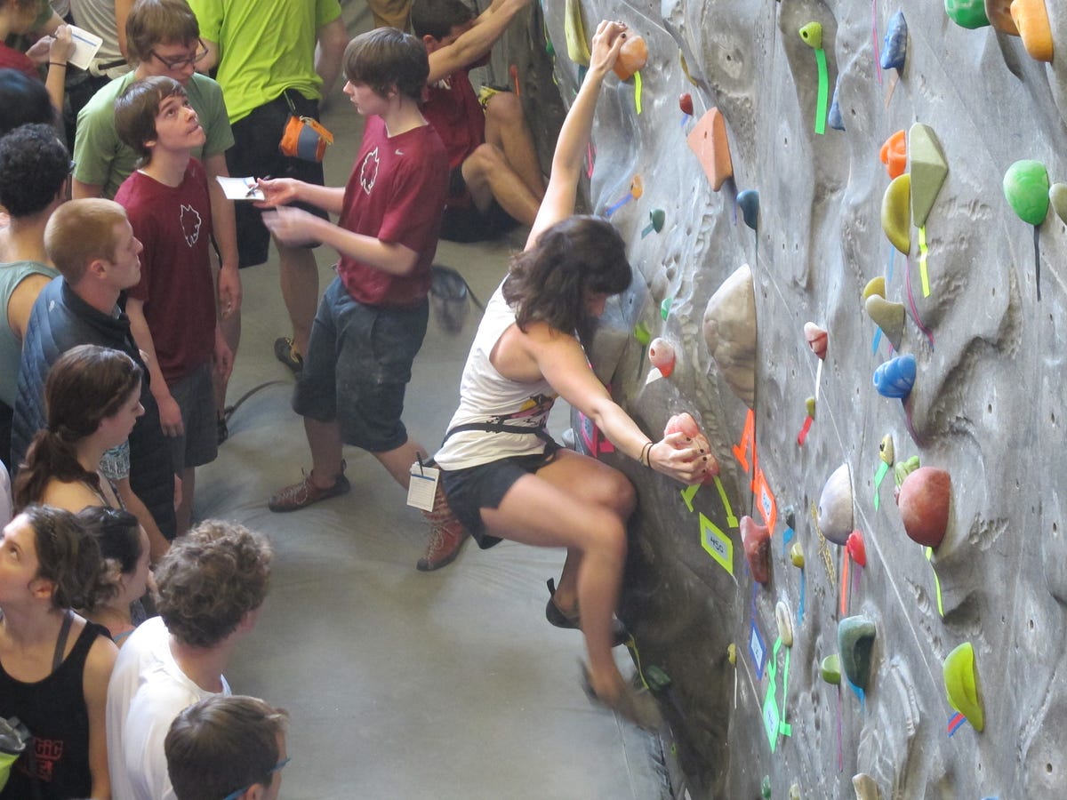 10 Meters Up?. Ten meters up, a climber reaches the… | by Gregory | Medium