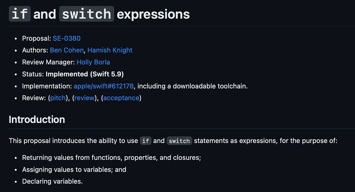 if and switch expressions in Swift 5.9 | by 彼得潘的 iOS App Neverland | 彼得潘的 Swift iOS App 開發問題解答集 ...