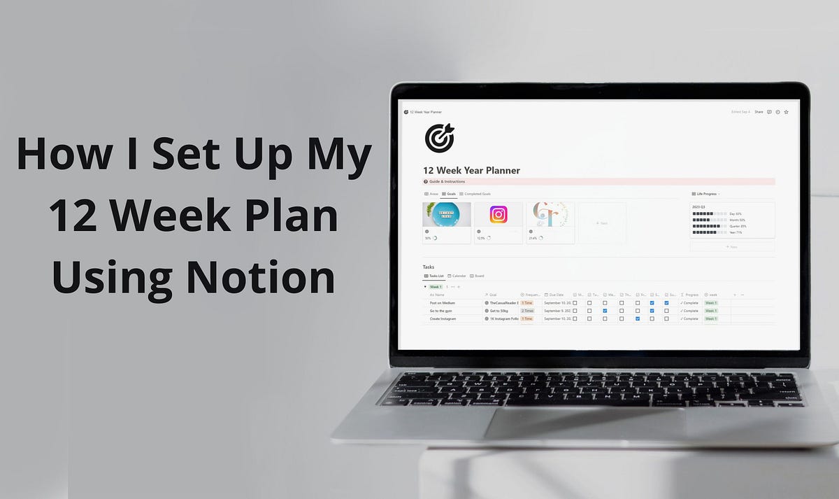 How I Set Up My 12 Week Year Plan Using Notion | by The Causal Reader ...