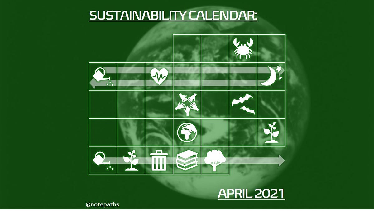 Sustainability Calendar — April 2021 | Sustainability Calendar